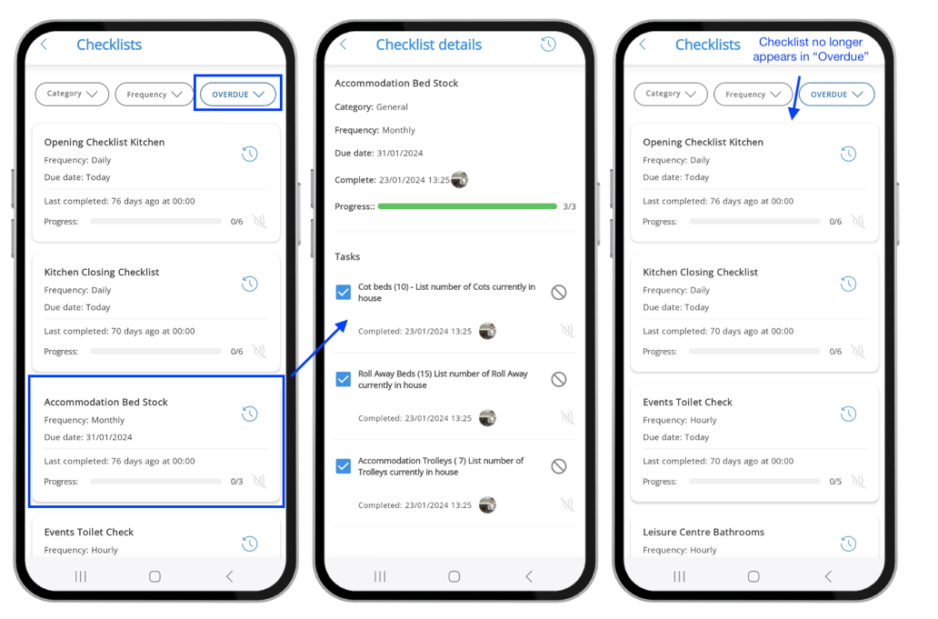 How to navigate Checklists on mobile?
